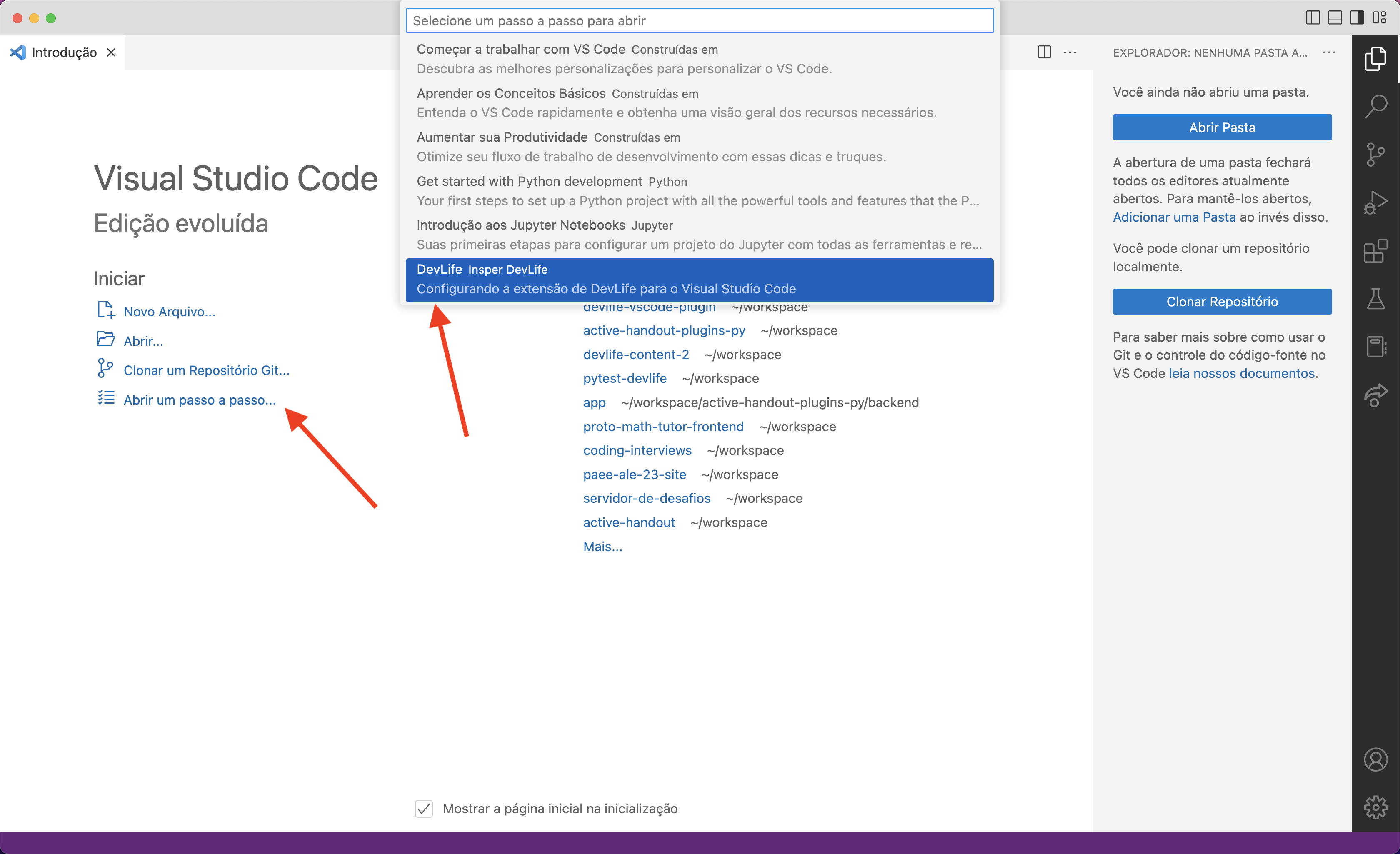 Configuração do sistema - Developer Life